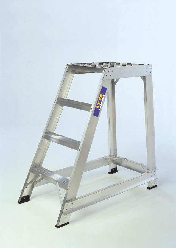 Lyte 4 Tread Fixed Industrial Step Handrail Left and Rear - Browns Ladders